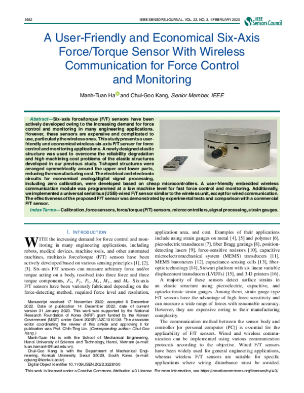 (PDF) A User-Friendly and Economical Six-Axis Force/Torque Sensor With ...
