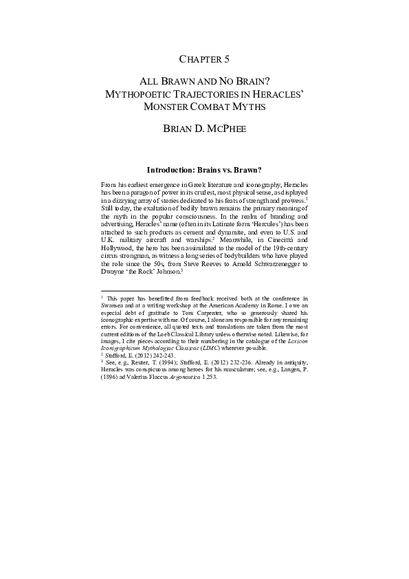 (PDF) All Brawn and No Brain? Mythopoetic Trajectories in Heracles ...