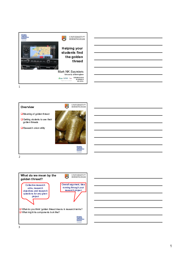 (PDF) Helping your students find the golden thread