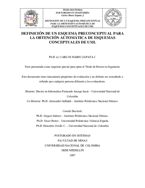 (PDF) Definici n De Un Esquema Preconceptual Para La Obtenci n Autom ...