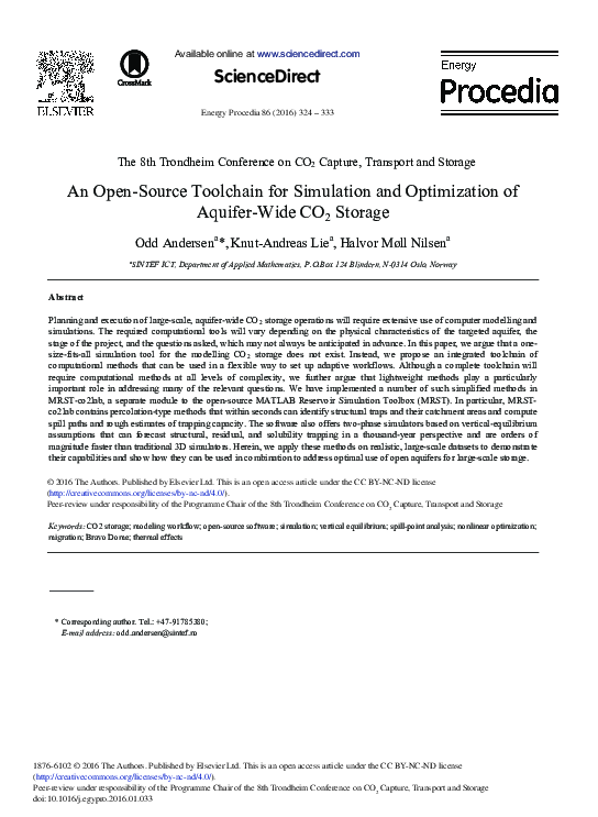 Pdf An Open Source Toolchain For Simulation And Optimization Of