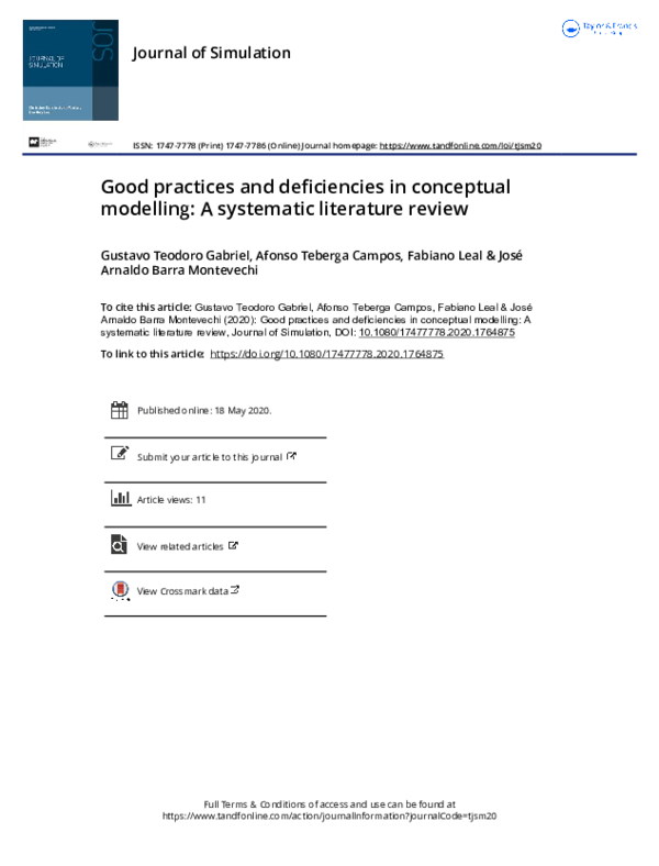 (PDF) Good practices and deficiencies in conceptual modelling: A ...