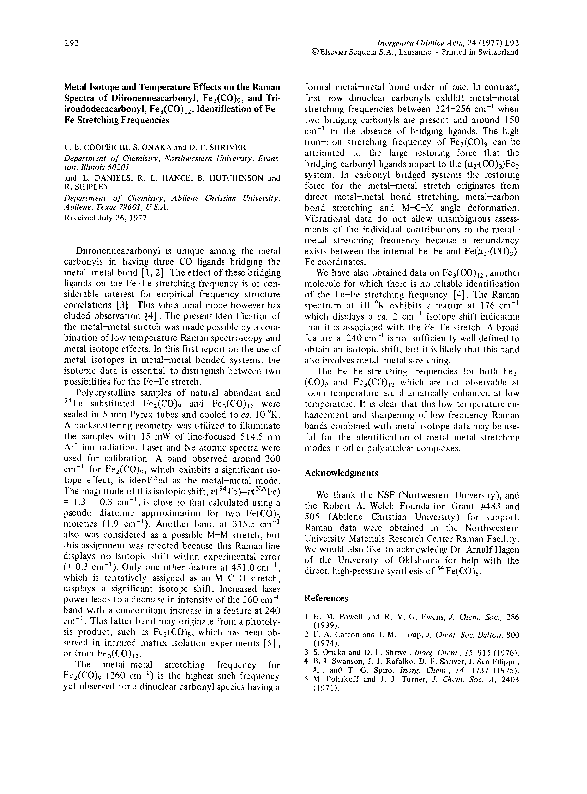 (PDF) Metal isotope and temperature effects on the raman spectra of ...