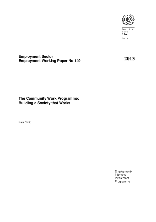 (PDF) The Community Work Programme: Building a Society that Works
