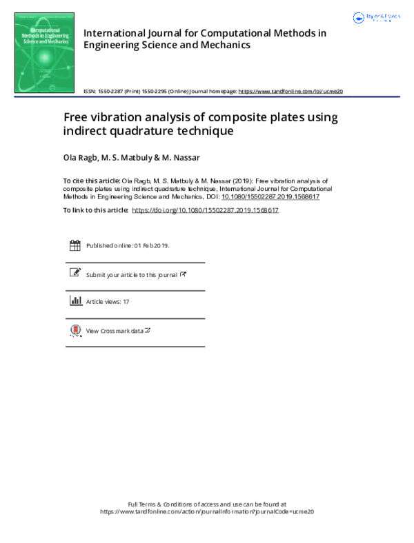 (PDF) Free vibration analysis of composite plates using indirect ...
