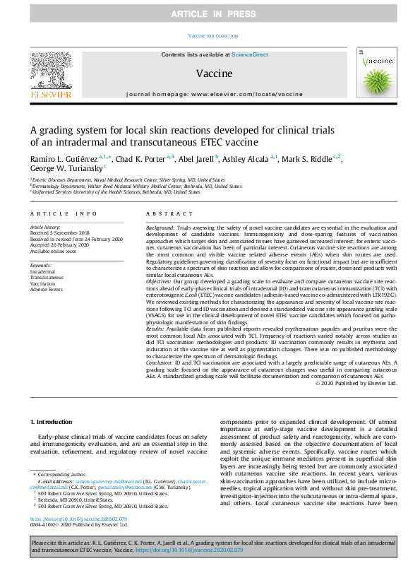 (PDF) A grading system for local skin reactions developed for clinical ...