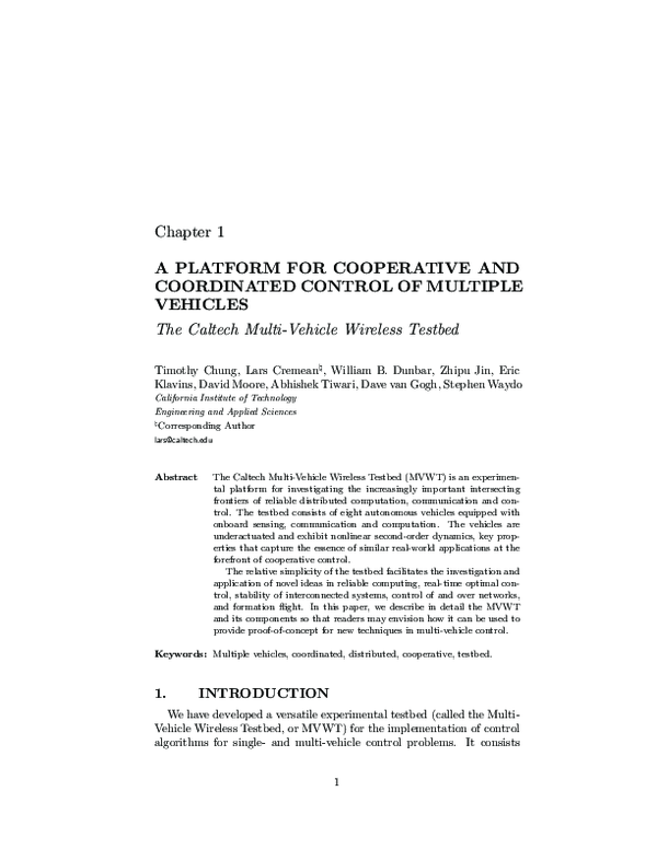 (PDF) A Platform for Cooperative and Coordinated Control of Multiple ...
