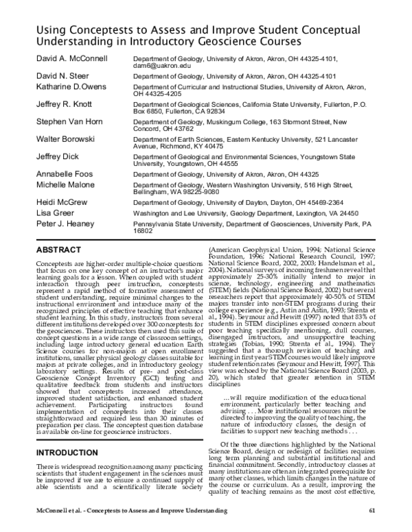 (PDF) Using Conceptests to Assess and Improve Student Conceptual ...