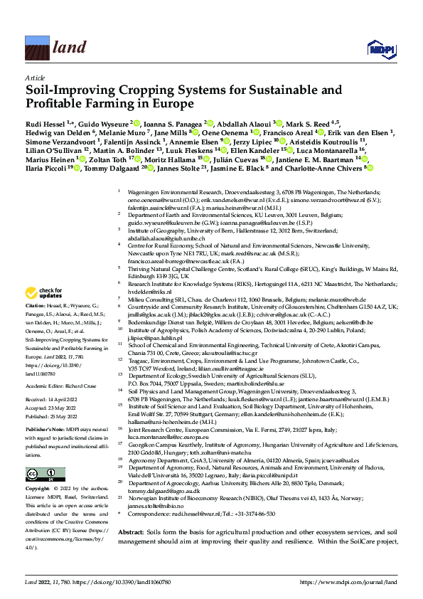 (PDF) Soil-Improving Cropping Systems for Sustainable and Profitable Farming in Europe