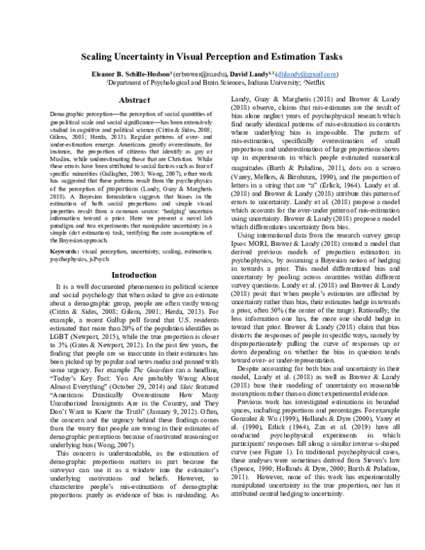 (PDF) Scaling Uncertainty in Visual Perception and Estimation Tasks