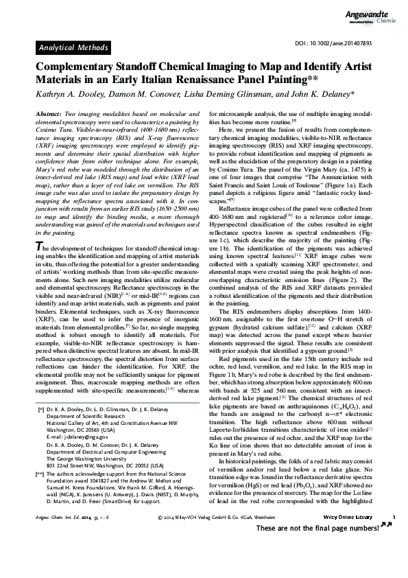(PDF) Complementary Standoff Chemical Imaging to Map and Identify ...