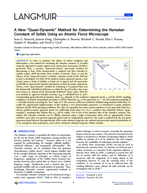 (PDF) A New “Quasi-Dynamic” Method for Determining the Hamaker Constant ...