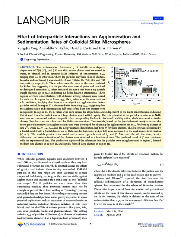 (PDF) Effect of Interparticle Interactions on Agglomeration and ...
