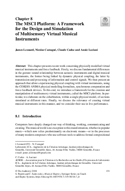 (PDF) The MSCI Platform: A Framework for the Design and Simulation of Multisensory Virtual ...
