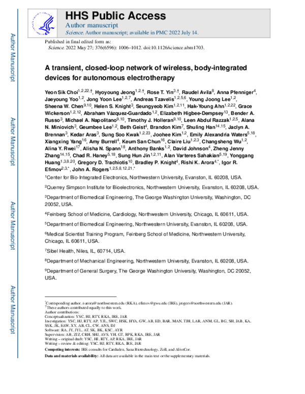 (PDF) A transient, closed-loop network of wireless, body-integrated ...