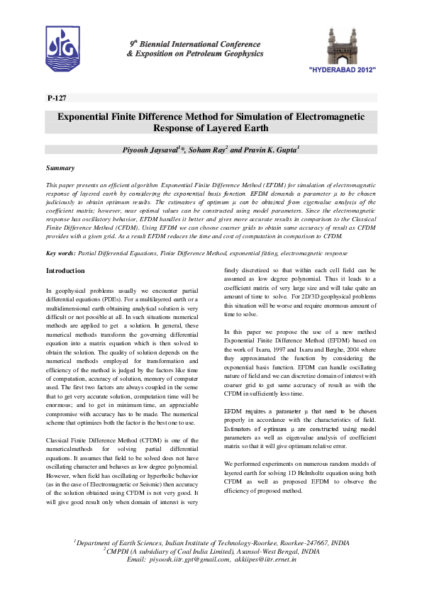 (PDF) Exponential Finite Difference Method for Simulation of ...