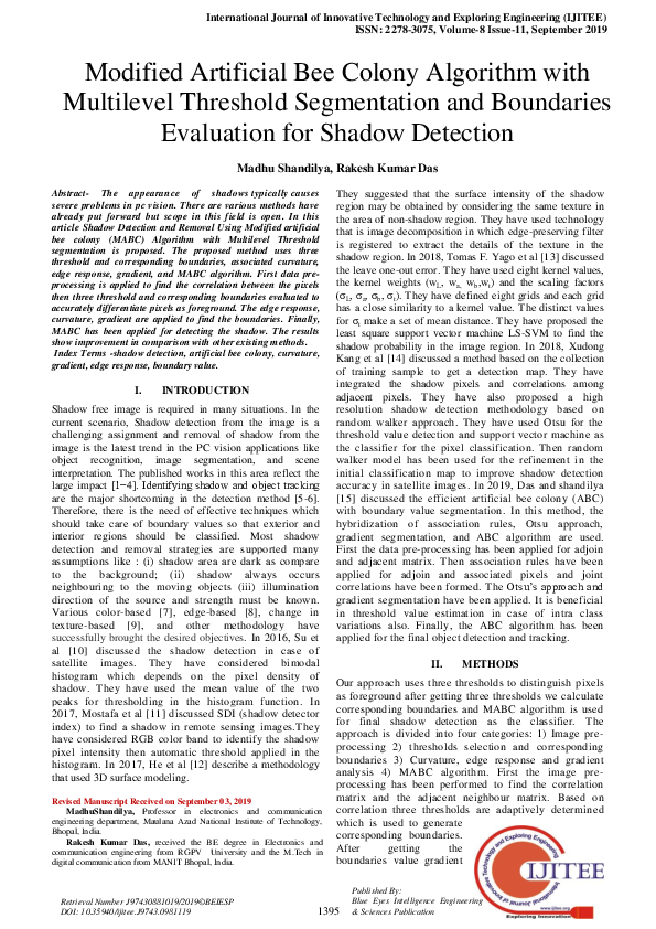 (PDF) Modified Artificial Bee Colony Algorithm with Multilevel Threshold Segmentation and ...