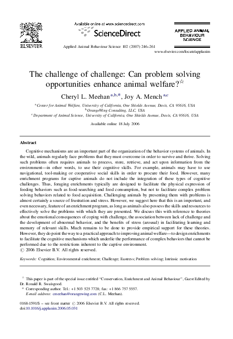 (PDF) The challenge of challenge: Can problem solving opportunities ...