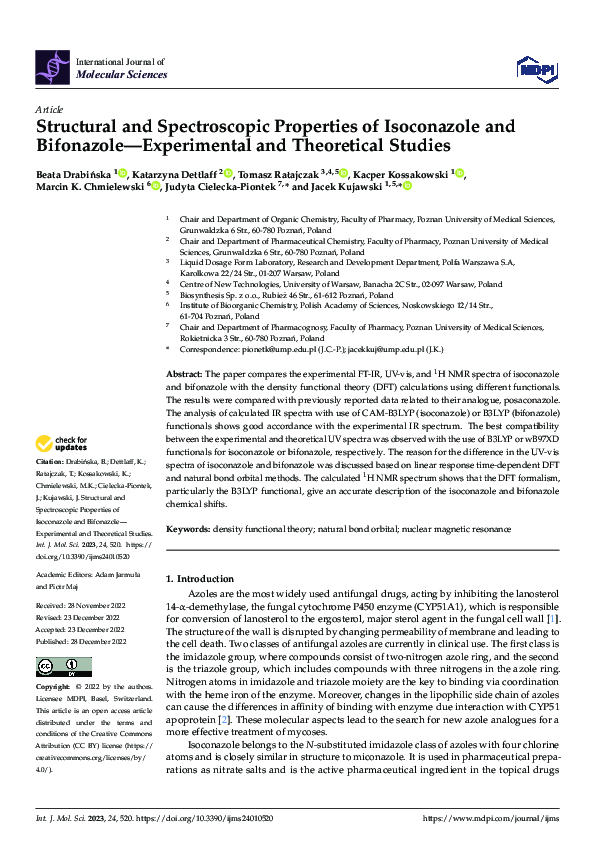 (PDF) Structural and Spectroscopic Properties of Isoconazole and ...