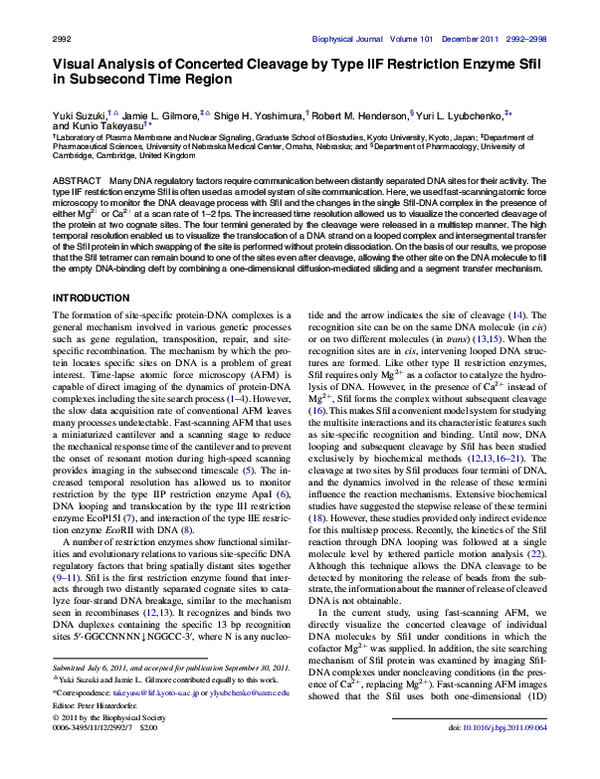 (PDF) Visual Analysis of Concerted Cleavage by Type IIF Restriction ...