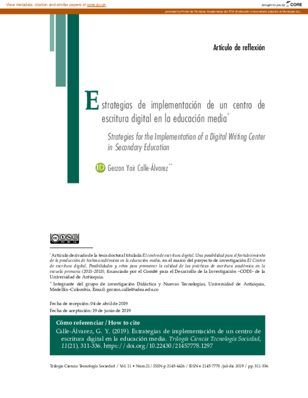 (PDF) Estrategias de implementación de un centro de escritura digital ...