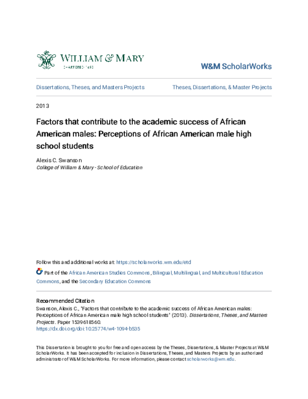 (PDF) Factors that contribute to the academic success of African ...