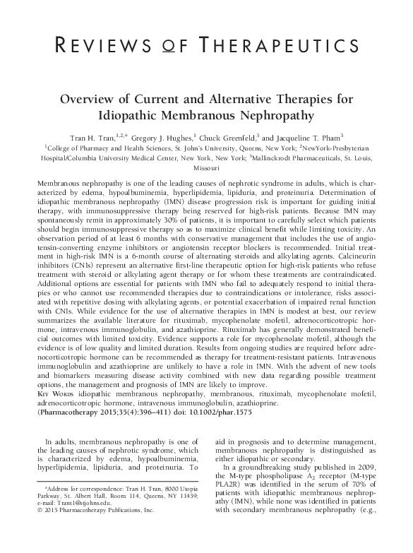 (PDF) Overview of Current and Alternative Therapies for Idiopathic ...