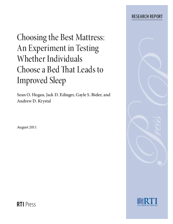 (PDF) Choosing the Best Mattress: An Experiment in Testing Whether ...