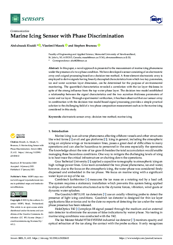 (PDF) Marine Icing Sensor with Phase Discrimination