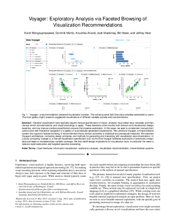 (PDF) Voyager: Exploratory Analysis via Faceted Browsing of Visualization Recommendations ...