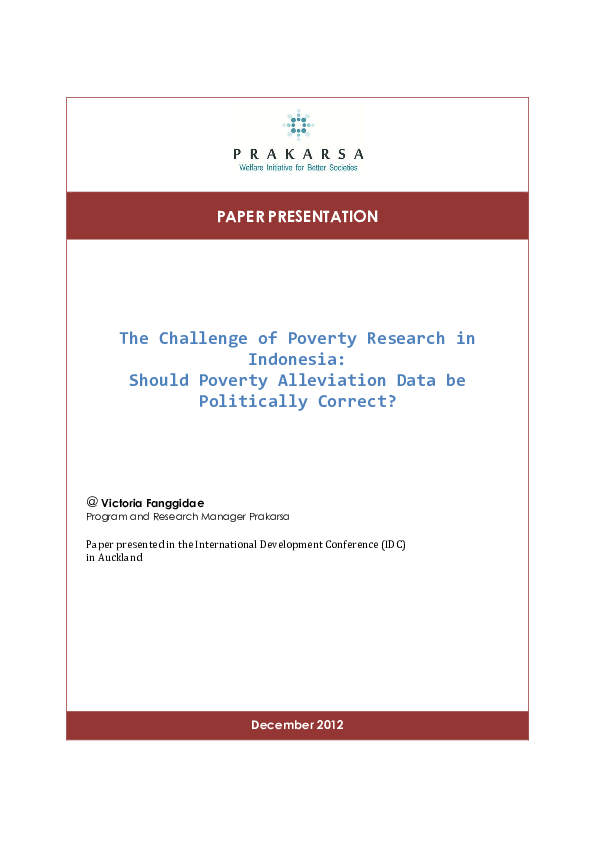 (PDF) The Challenge of Poverty Research in Indonesia: Should Poverty ...