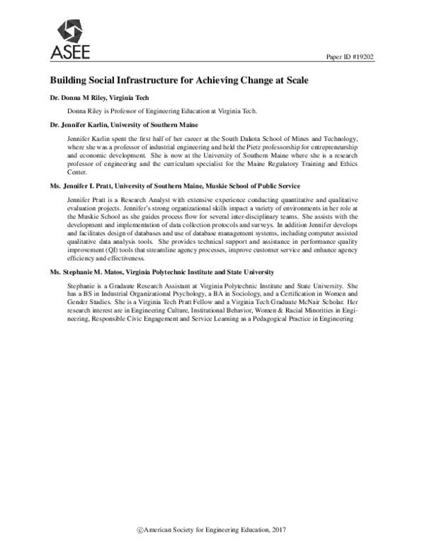 (PDF) Board # 127 : Building Social Infrastructure for Achieving Change ...