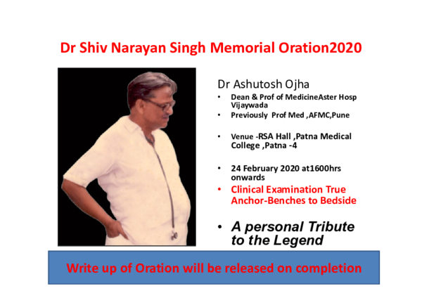 (PDF) Dr Ashutosh Ojha -Shiv Narayan Singh Memorial Oration 2020