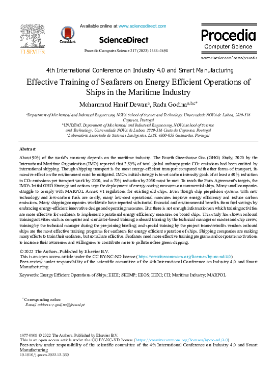 (PDF) Effective Training of Seafarers on Energy Efficient Operations of ...