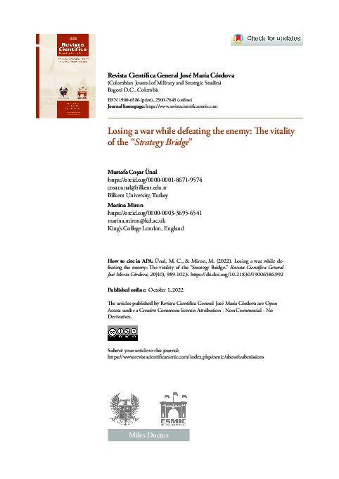 (PDF) Losing a war while defeating the enemy: The vitality of the ...