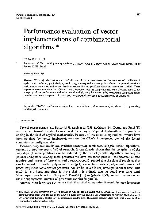 (PDF) Performance evaluation of vector implementations of combinatorial ...
