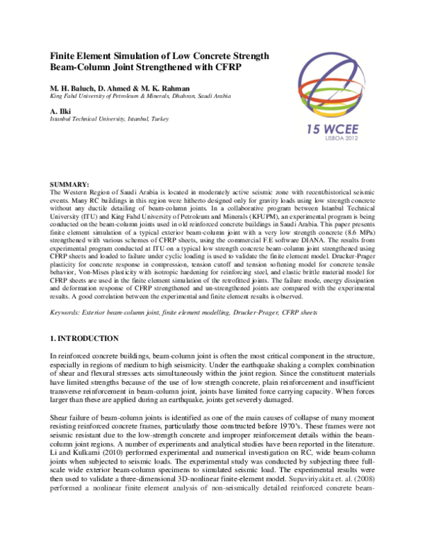 Pdf Finite Element Simulation Of Low Concrete Strength Beam Beam