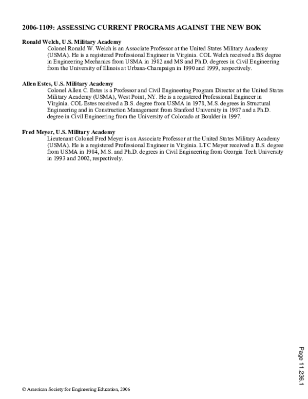 (PDF) Assessing Current Programs Against The New Bok