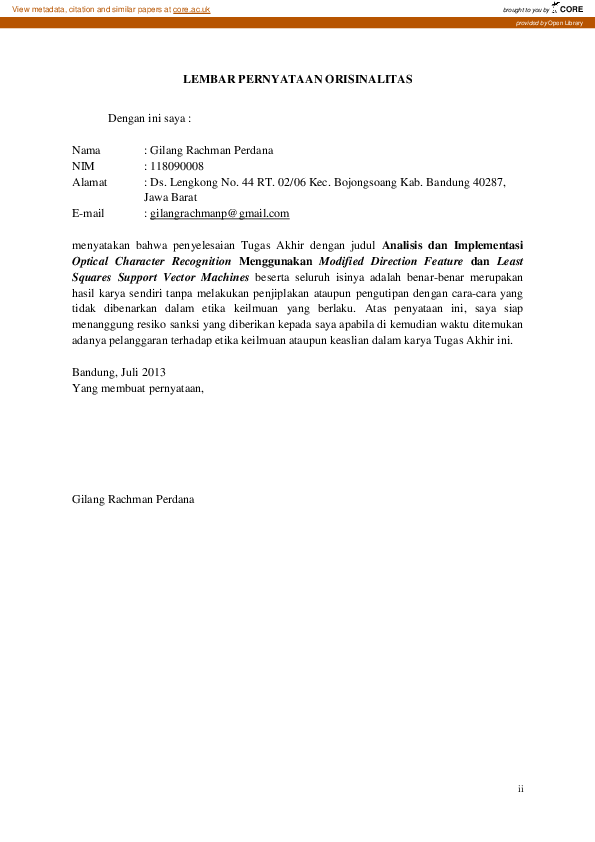 (PDF) Analisis Dan Implementasi Optical Character Recognition Menggunakan Modified Direction ...