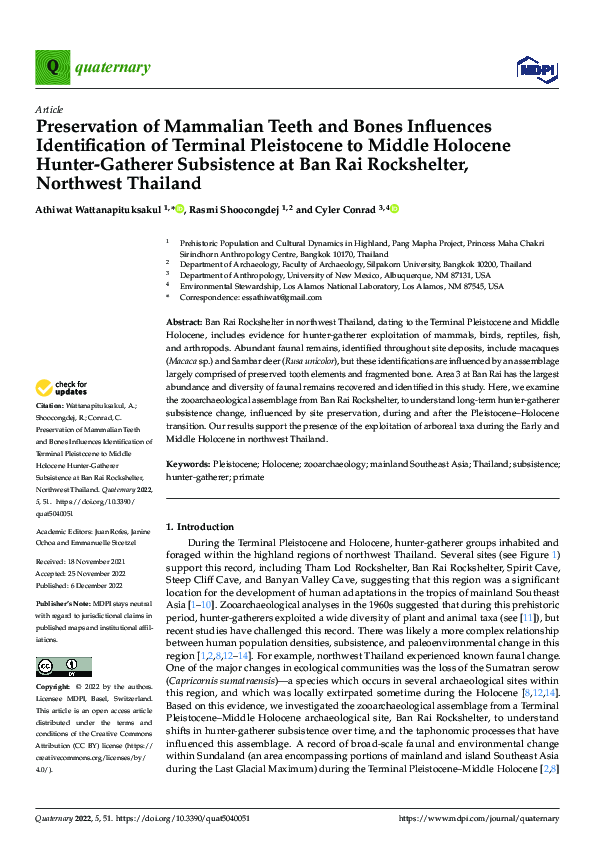 (PDF) Preservation of Mammalian Teeth and Bones Influences Identification of Terminal ...
