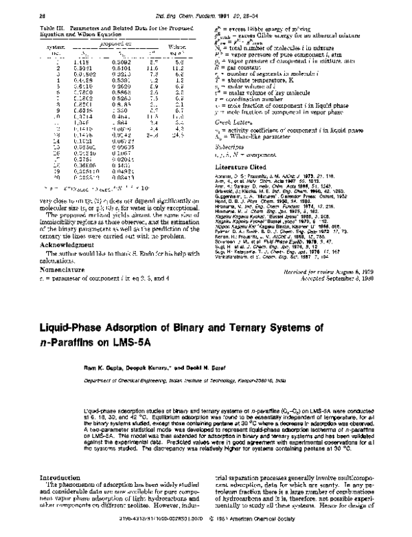 (PDF) Liquid-phase adsorption of binary and ternary systems of n-paraffins on LMS-5A
