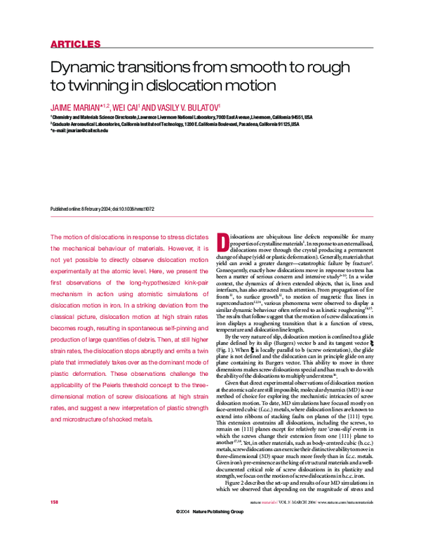 (PDF) Dynamic transitions from smooth to rough to twinning in ...