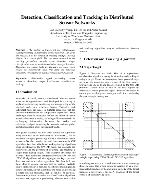(PDF) Detection, Classification and Tracking in Distributed Sensor Networks