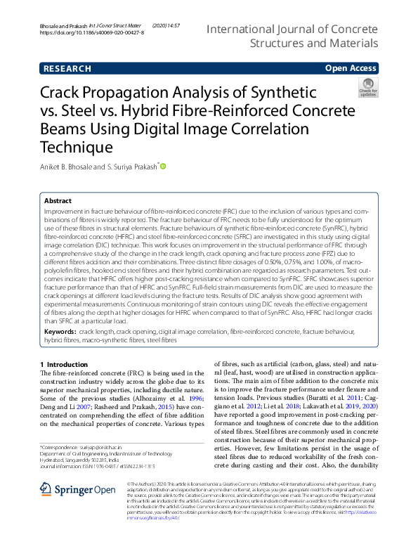 (PDF) Crack Analysis in Synthetic, Steel, and Hybrid FRC Beams