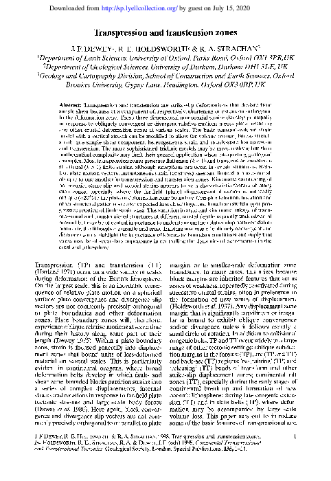 (PDF) Transpression and transtension zones