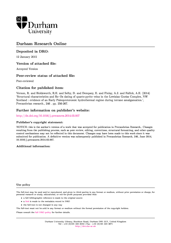 (PDF) Structural characteristics and Re–Os dating of quartz-pyrite ...