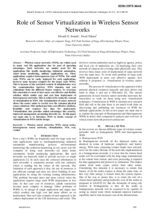 Pdf Role Of Sensor Virtualization In Wireless Sensor Networks Dr Swati Nikam