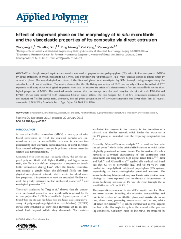(PDF) Dispersed Phase Effects on Microfibrils in MFCs