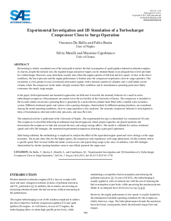 (PDF) Experimental Investigation and 1D Simulation of a Turbocharger ...