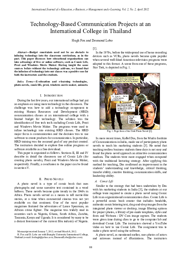 (PDF) Technology-Based Communication Projects at an International ...